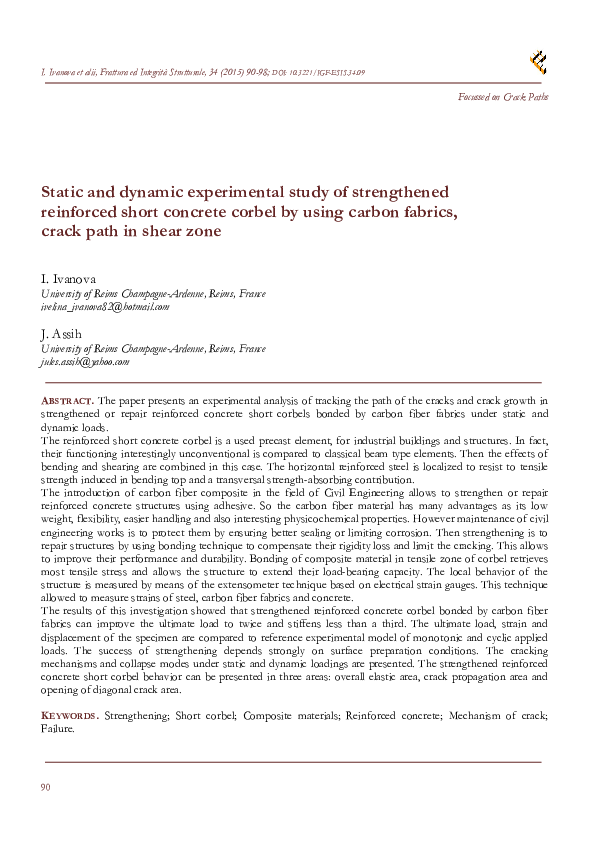 (PDF) Static and dynamic experimental study of strengthened inforced ...