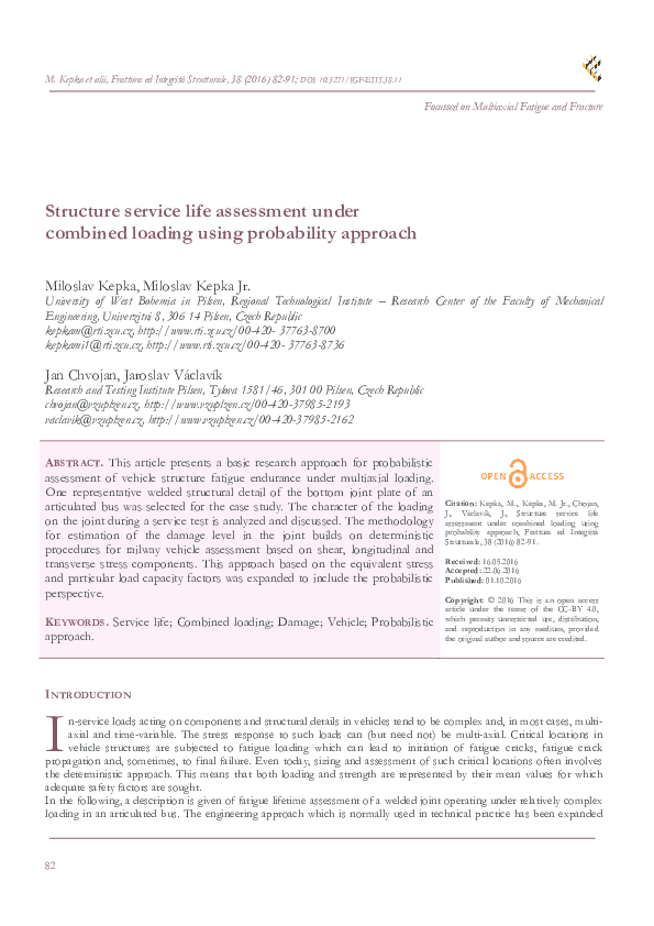 (PDF) Structure service life assessment under combined loading using ...