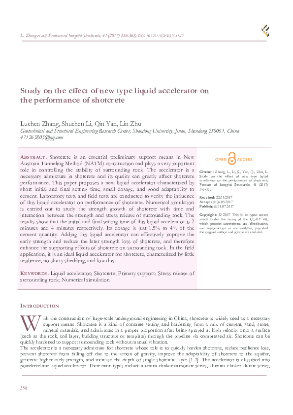 (PDF) Study on the effect of new type liquid accelerator on the ...