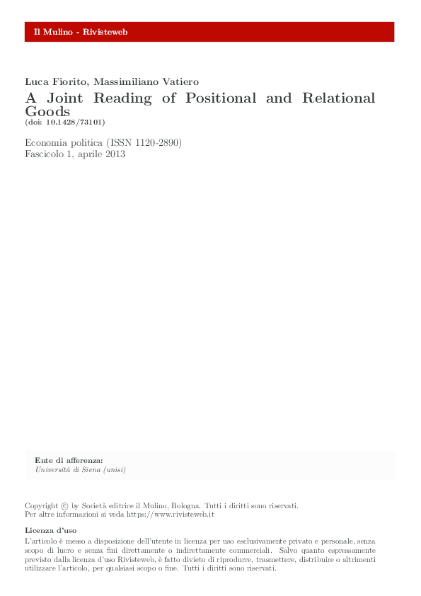 (PDF) A Joint Reading of Positional and Relational Goods