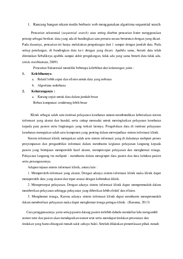 (PDF) algoritma sequential search rekam medis