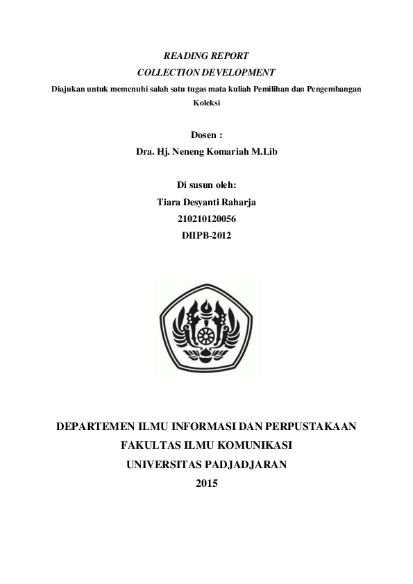 (DOC) READING REPORT COLLECTION DEVELOPMENT