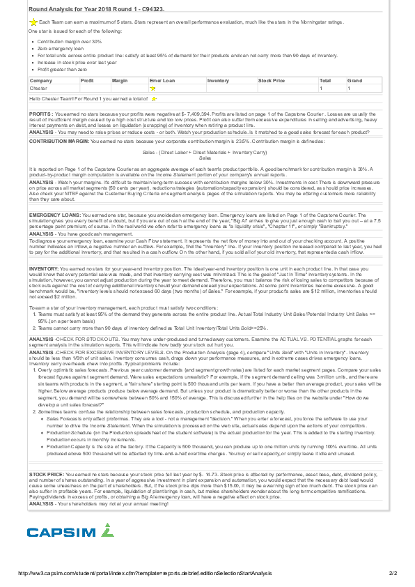 (PDF) Capsim round 1 analysis
