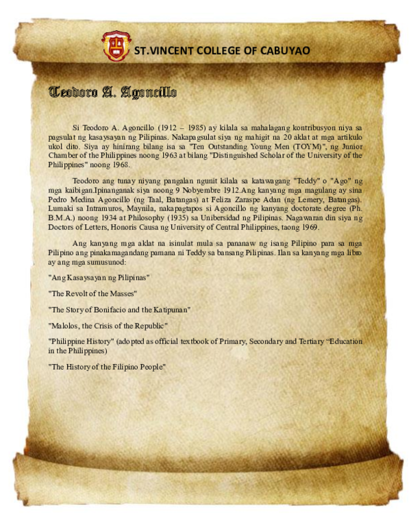 (DOC) Teodoro Agoncillo