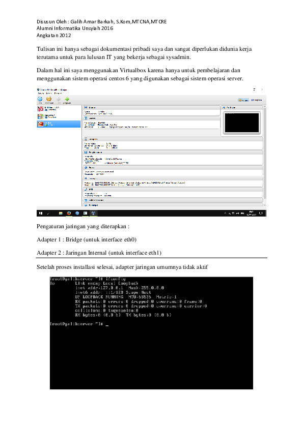 (DOC) Belajar sysadmin PART 1 sistem operasi dan setting jaringan