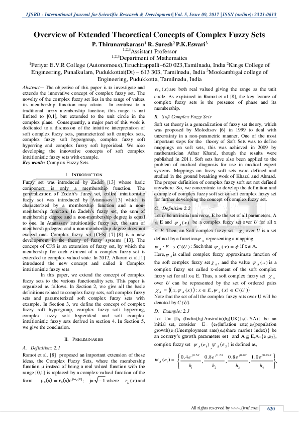 (PDF) Overview of Extended Theoretical Concepts of Complex Fuzzy Sets