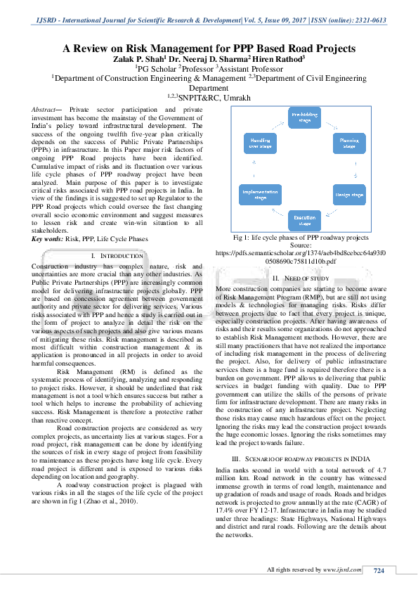 (PDF) A Review on Risk Management for PPP Based Road Projects
