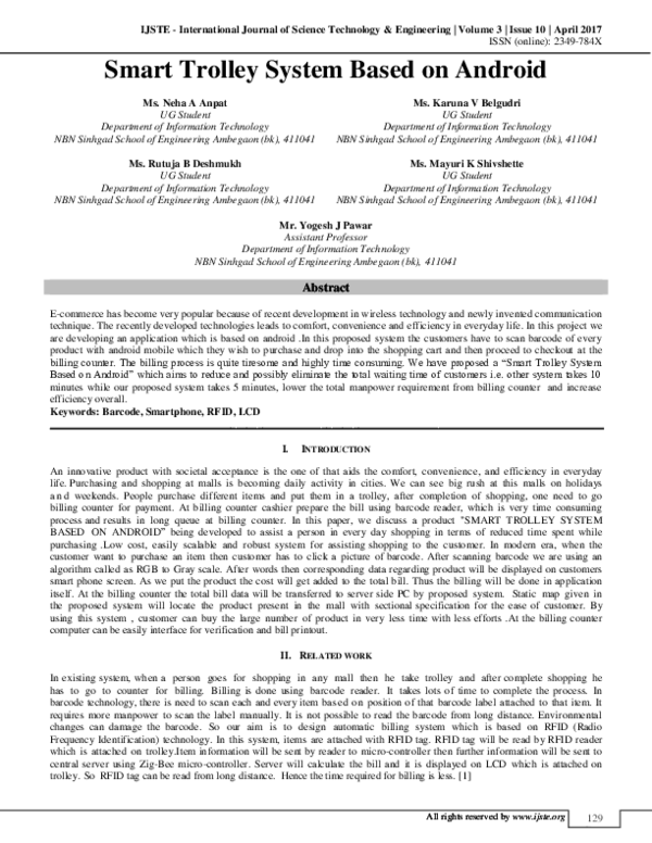 (PDF) Smart Trolley System Based on Android