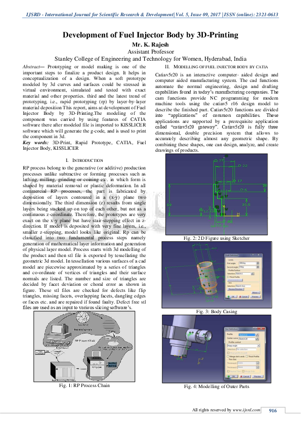(PDF) Development of Fuel Injector Body by 3D-Printing
