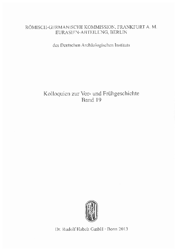 (PDF) KVF 19 (2013): N. Müller-Scheeßel (Hrsg.), 'Irreguläre ...