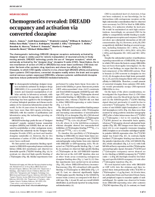 (PDF) Chemogenetics revealed: DREADD occupancy and activation via ...