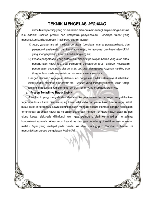 (PDF) TEKNIK MENGELAS MIG/MAG