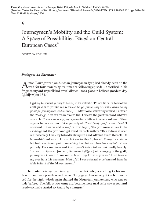 (PDF) Journeymen’s Mobility and the Guild System: A Space of ...