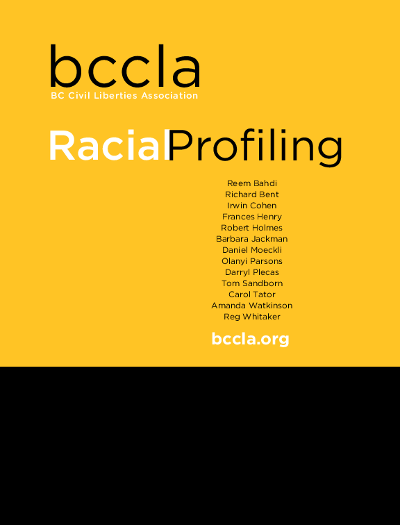 (PDF) Racial Profiling A special report on racial profiling in Canada ...