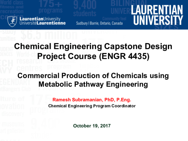 (PDF) Chemical Engineering Capstone Design Project Course (ENGR 4435 ...