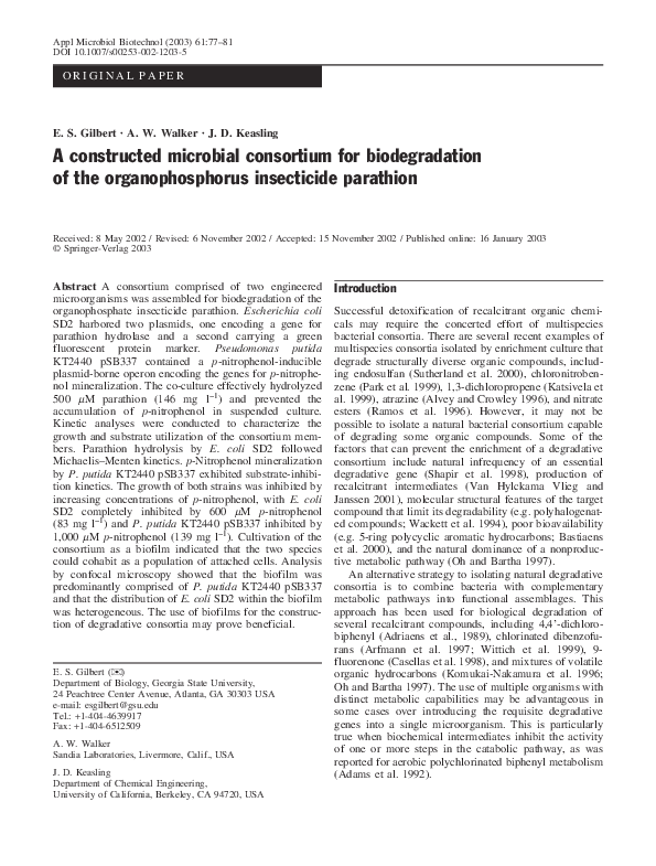 (PDF) A constructed microbial consortium for biodegradation of the ...
