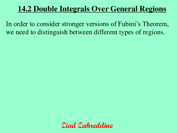 (PDF) 4.2 Double Integrals Over General Regions
