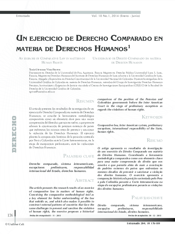 (PDF) Un ejercicio de derecho comparado en materia de derechos humanos