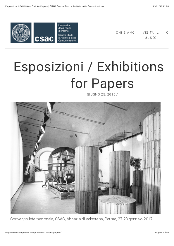 (PDF) "Il canone espositivo e il caso Ambiente/Arte" (The exhibitionary ...