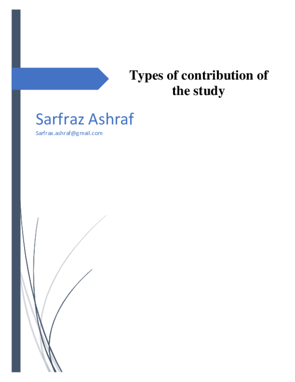 (PDF) Types of contribution of the study