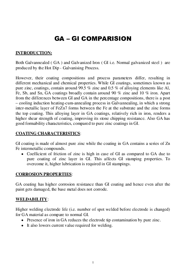 (DOC) GA – GI COMPARISION