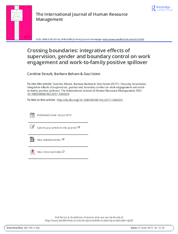 (PDF) The International Journal of Human Resource Management Crossing ...