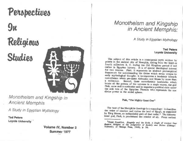 (PDF) Monotheism and Kingship in Ancient Memphis