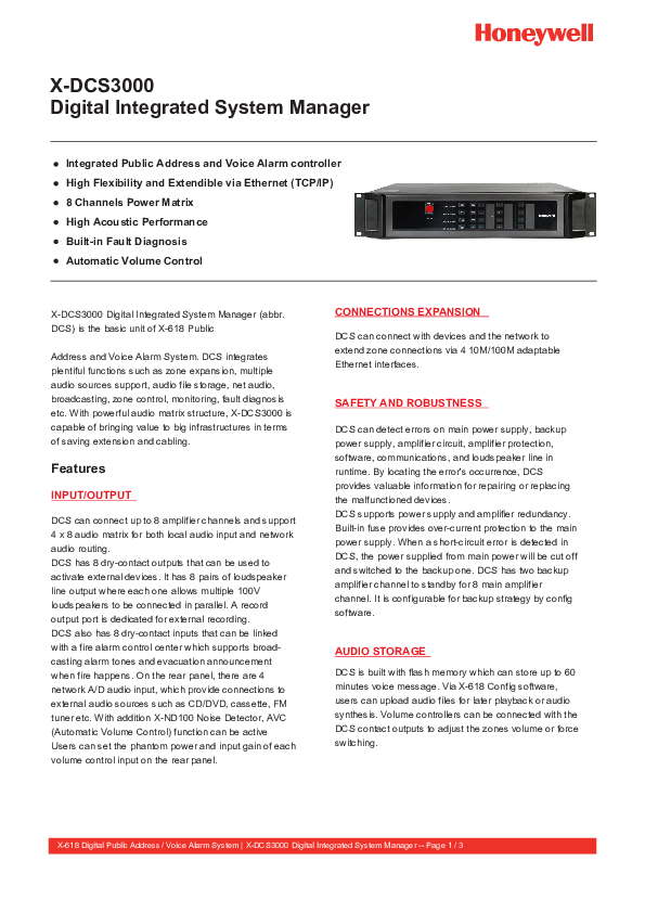 (PDF) X-DCS3000 Digital Integrated System Manager Integrated Public ...