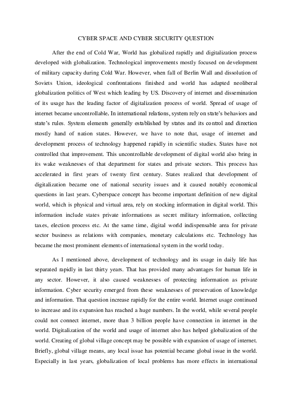 (DOC) CYBER SPACE AND CYBER SECURITY QUESTION