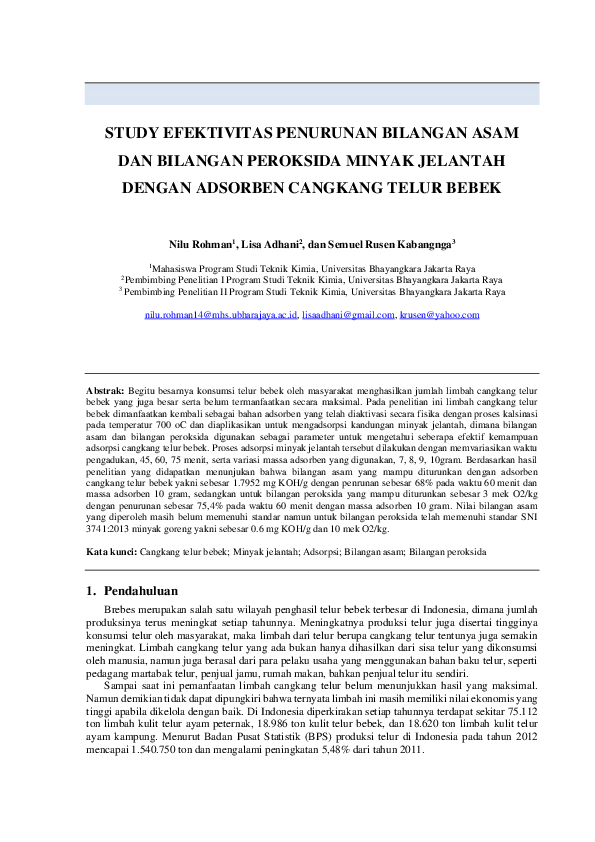 (PDF) STUDY EFEKTIVITAS PENURUNAN BILANGAN ASAM | Nailur Rohman and ...