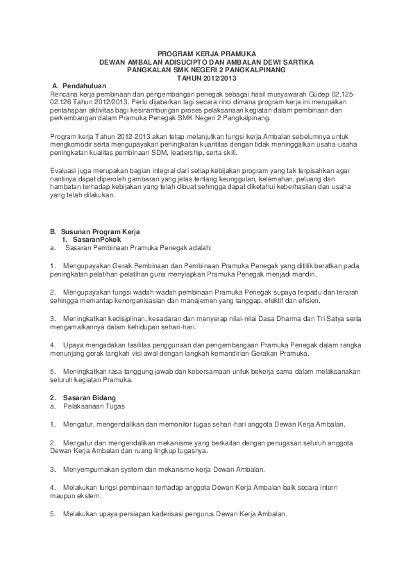 (DOC) PROGRAM KERJA PRAMUKA