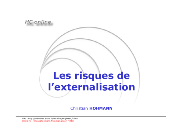 (PDF) Les risques de l'externalisation