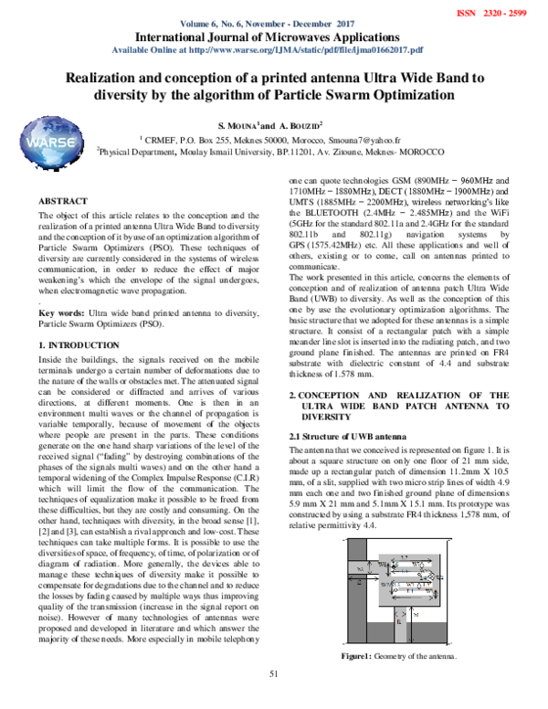 (PDF) Realization and conception of a printed antenna Ultra Wide Band to diversity by the ...