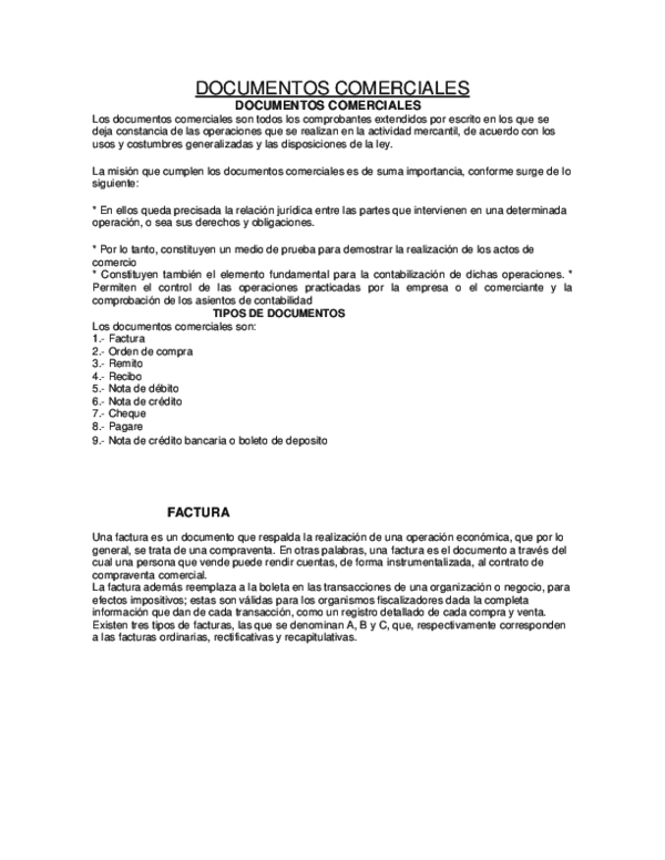 (DOC) DOCUMENTOS COMERCIALES