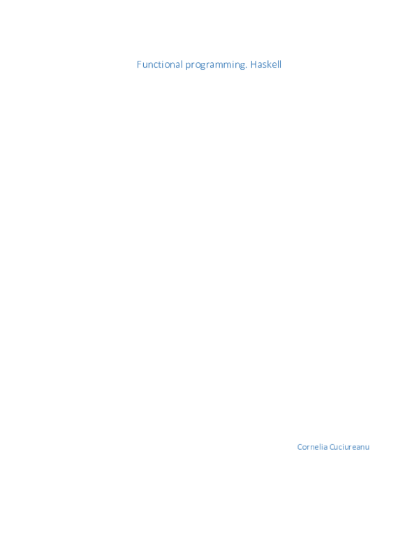 (DOC) Functional programming. Haskell (DOC) Functional programming. Haskell