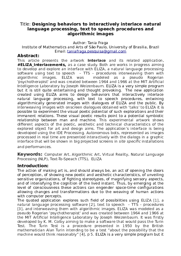 Title: Designing behaviors to interactively interlace natural language ...