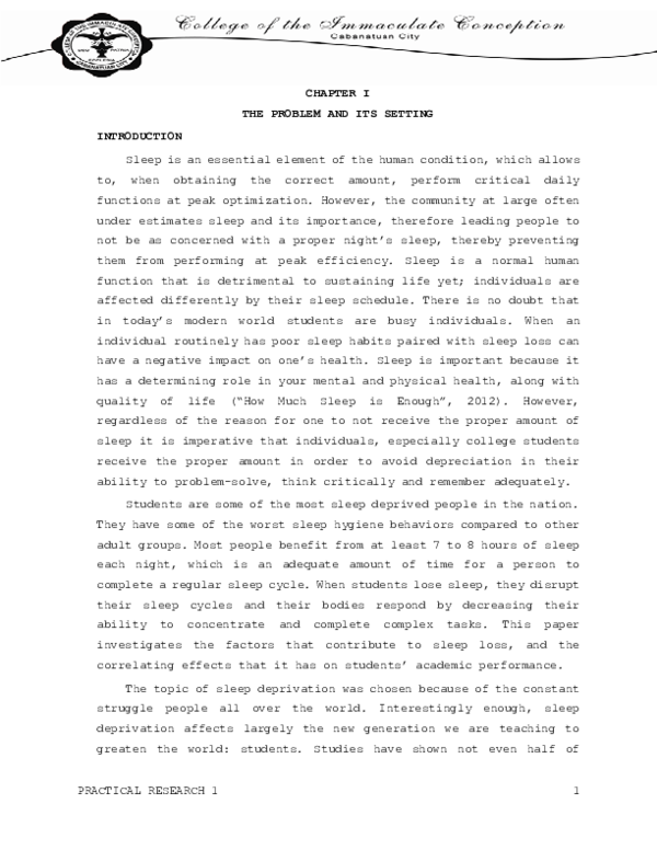 (DOC) CHAPTER I THE PROBLEM AND ITS SETTING