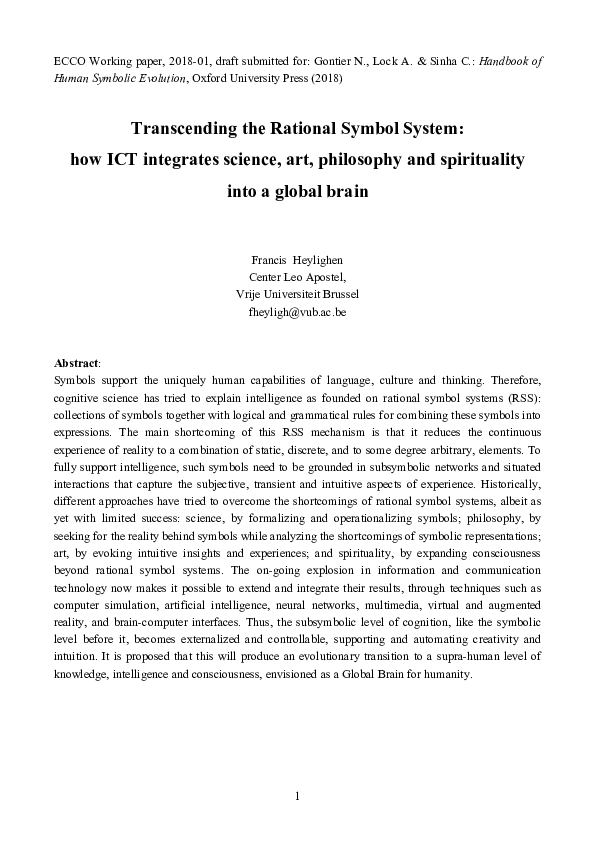 Transcending the Rational Symbol System: how ICT integrates science ...