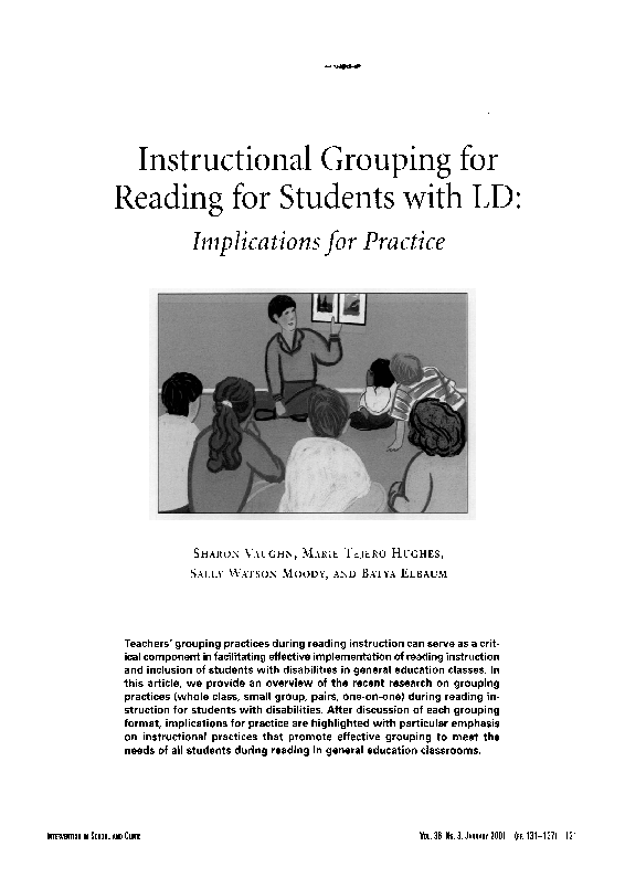 (PDF) Instructional Grouping for Reading for Students with LD ...