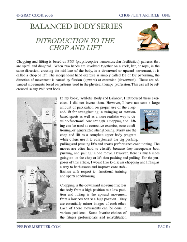 (PDF) BALANCED BODY SERIES INTRODUCTION TO THE CHOP AND LIFT