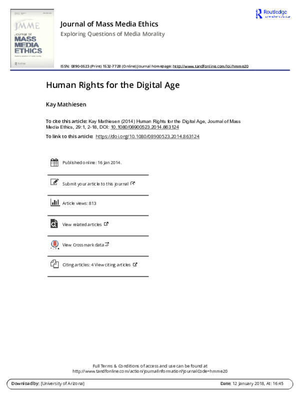 (PDF) Human Rights for the Digital Age