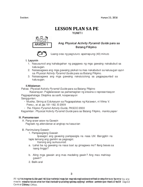 (DOC) LESSON PLAN SA PE