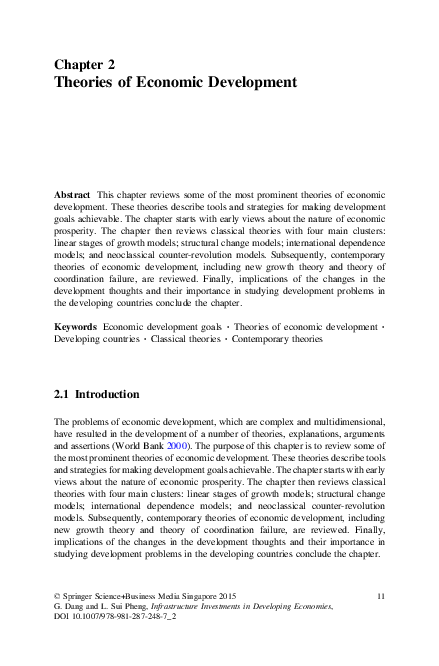 (PDF) Theories of Economic Development