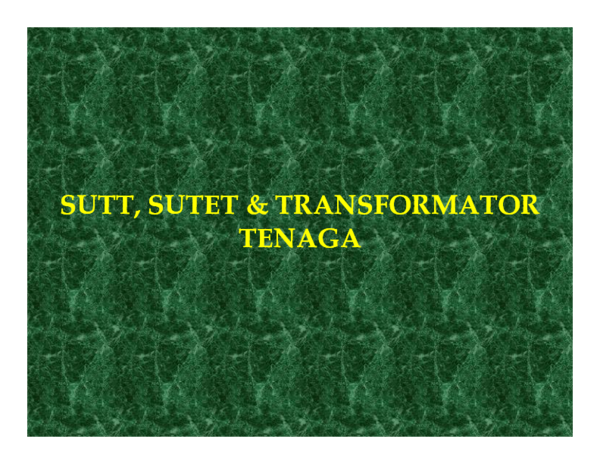 (PDF) SUTT, SUTET dan Transformator Tenaga