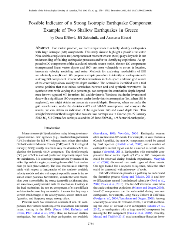 (PDF) Possible Indicator of a Strong Isotropic Earthquake Component ...