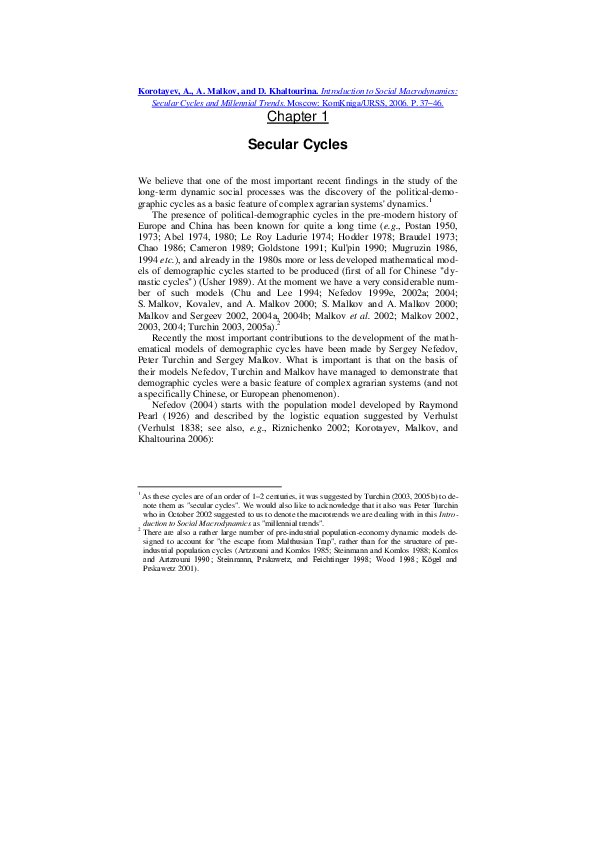 (PDF) Secular Cycles