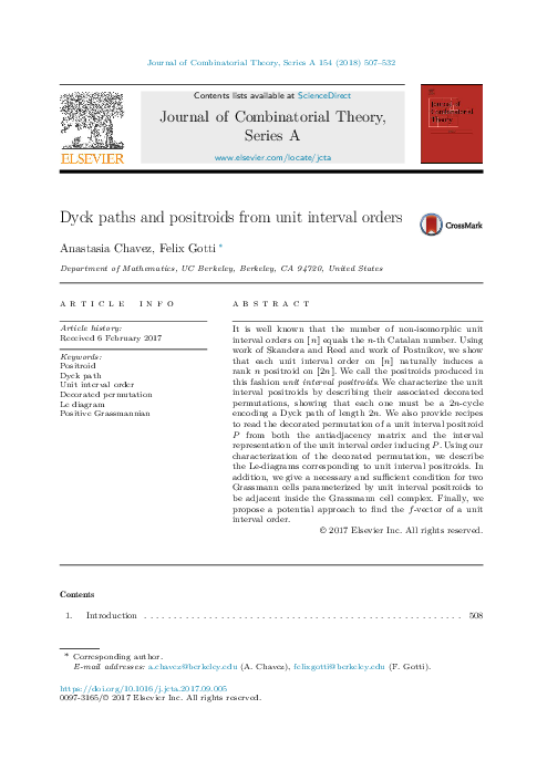 (PDF) Dyck paths and positroids from unit interval orders