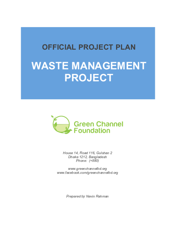 (PDF) OFFICIAL PROJECT PLAN WASTE MANAGEMENT PROJECT Green Channel ...
