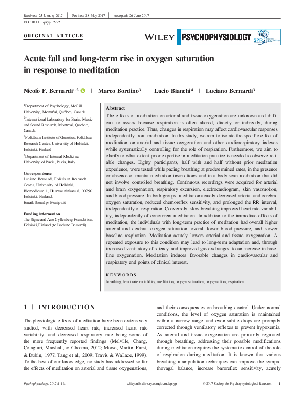 (PDF) Acute fall and long-term rise in oxygen saturation in response to ...