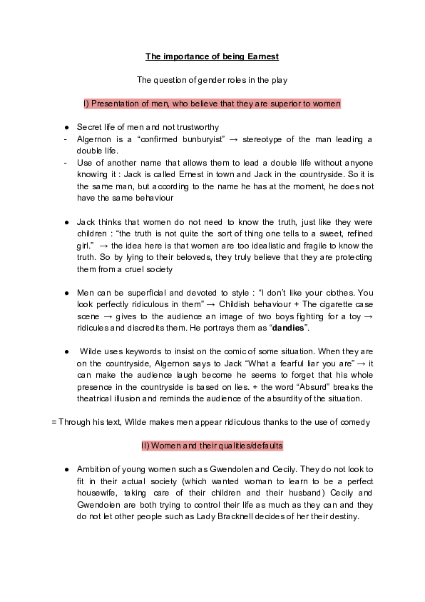 (PDF) The importance of being Earnest